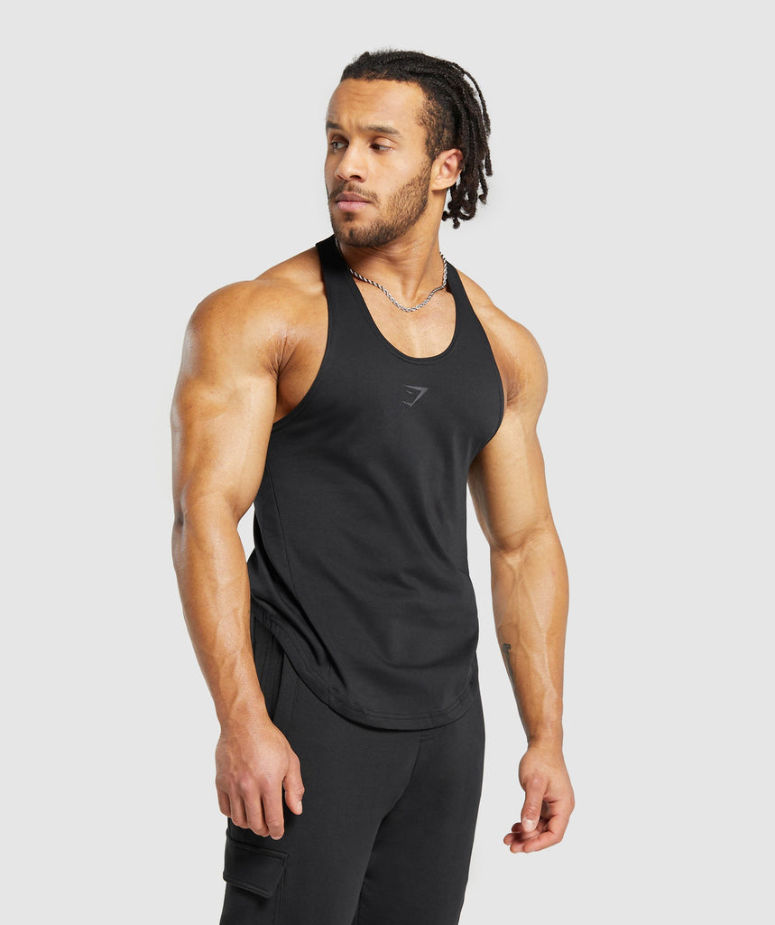 Gymshark Bold Stringer - Black/Onyx Grey | Gymshark
