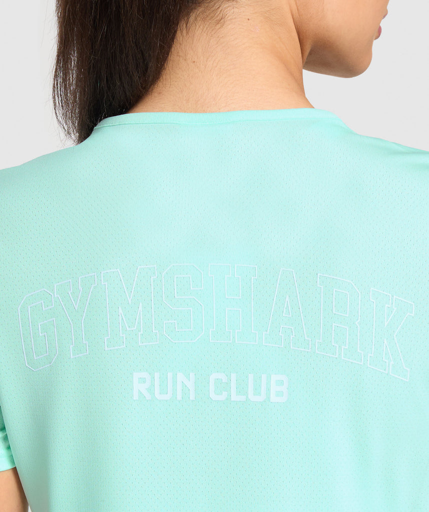 Gymshark Run Club Graphic T-Shirt - Pop Turquoise | Gymshark